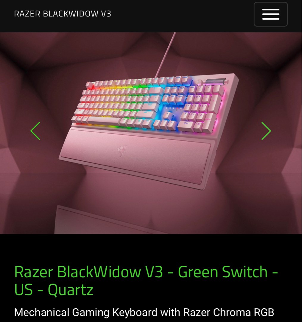 Razer black widow- quartz, Computers & Tech, Parts & Accessories ...
