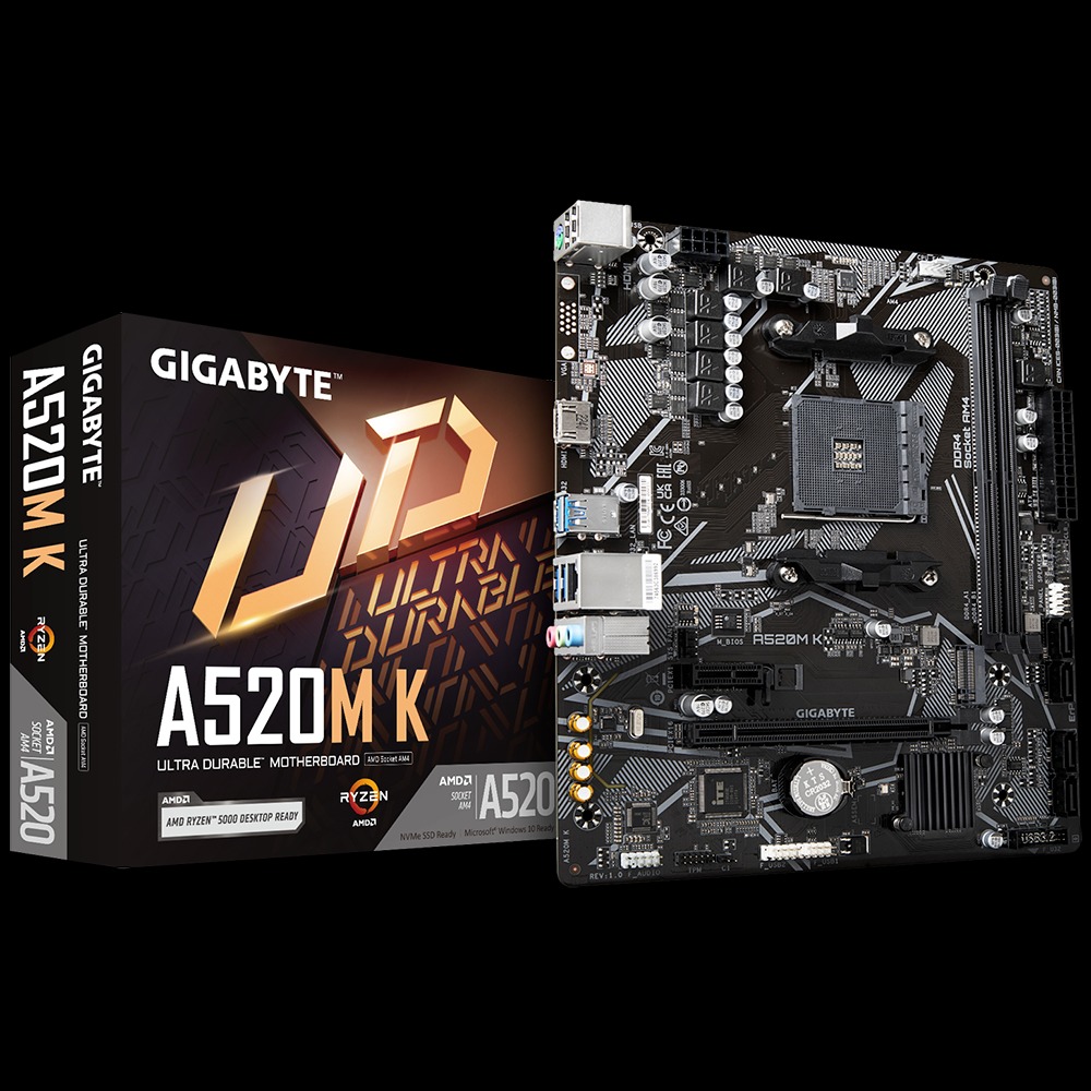 REFURBISHED Gigabyte GA-A520M-K AMD A520 Ultra Durable Motherboard with ...