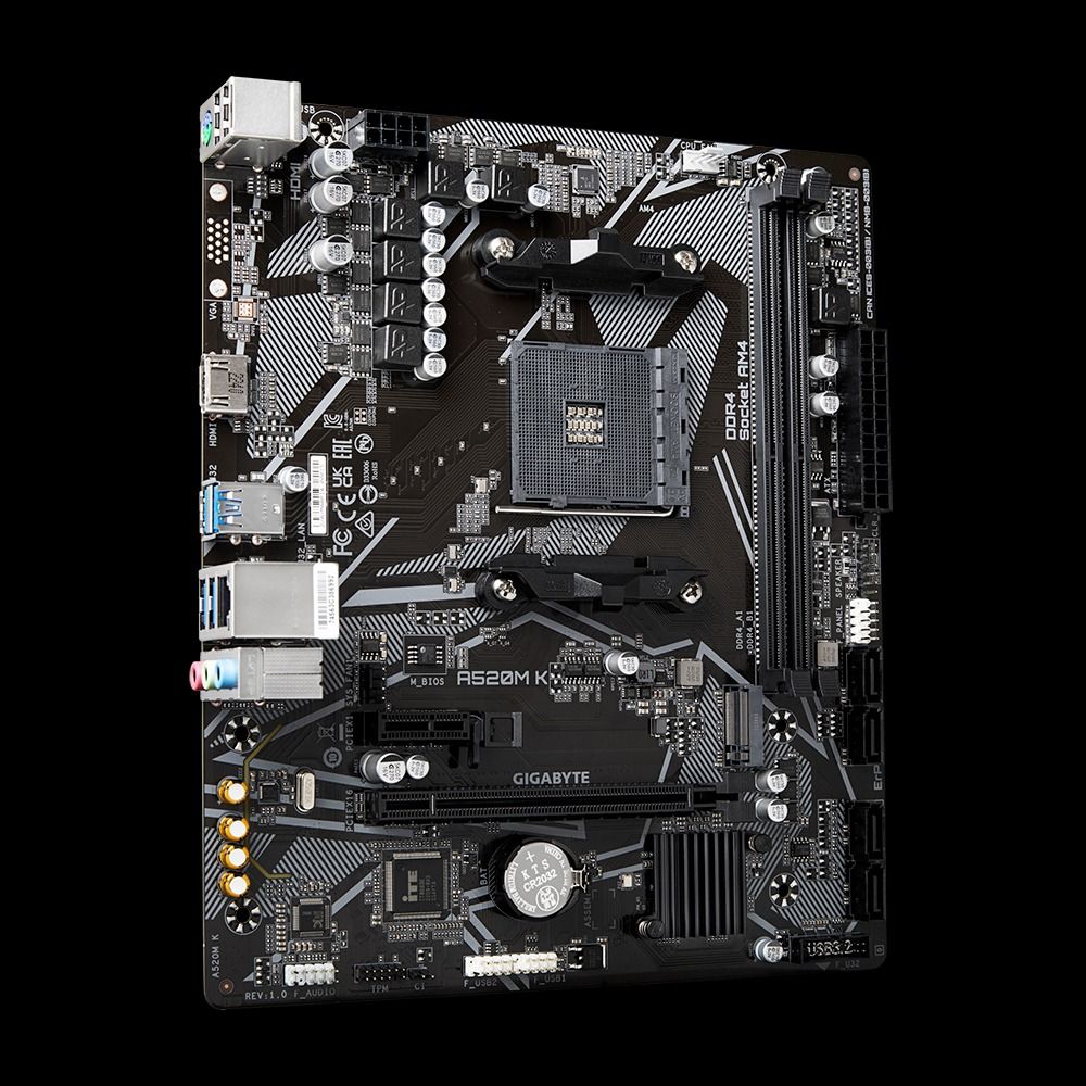 REFURBISHED Gigabyte GA-A520M-K AMD A520 Ultra Durable Motherboard with ...