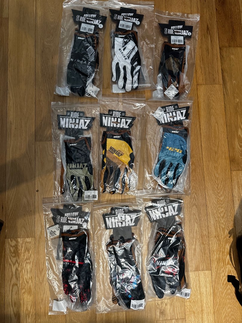 Ride Ninjaz Gloves L size only (various assorted colours), Men's ...