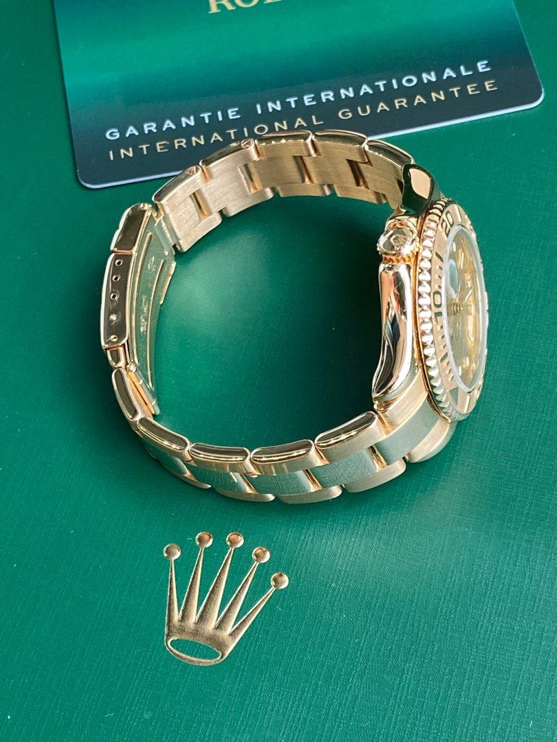 Rolex Men FULL 18K Gold 35mm Yachtmaster Factory Original Solid Gold ...