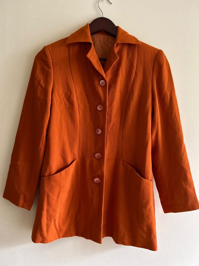 Rust Blazer, Women's Fashion, Coats, Jackets and Outerwear on Carousell