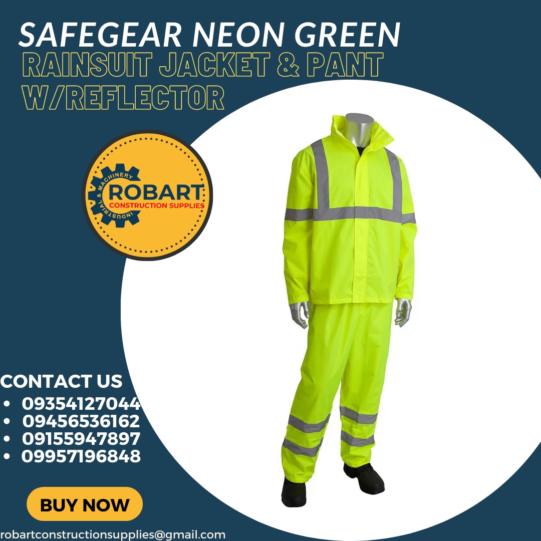 SAFEGEAR NEON GREEN RAINSUIT JACKET & PANT W/REFLECTOR, Commercial ...