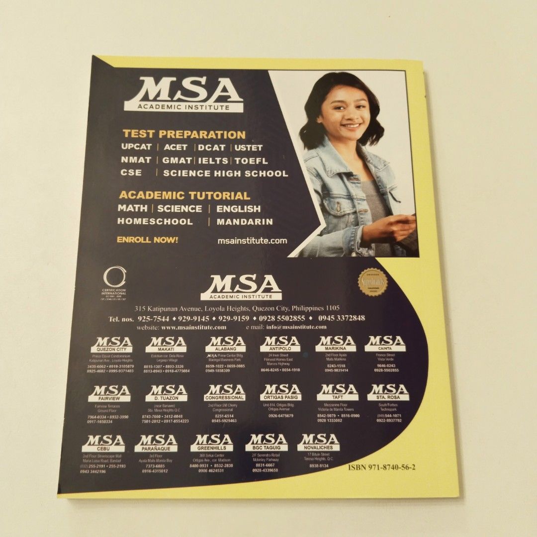 set: msa simulated college admission tests (cet) for upcat, acet, dcat ...