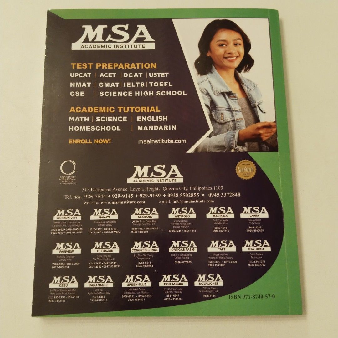 set: msa simulated college admission tests (cet) for upcat, acet, dcat ...