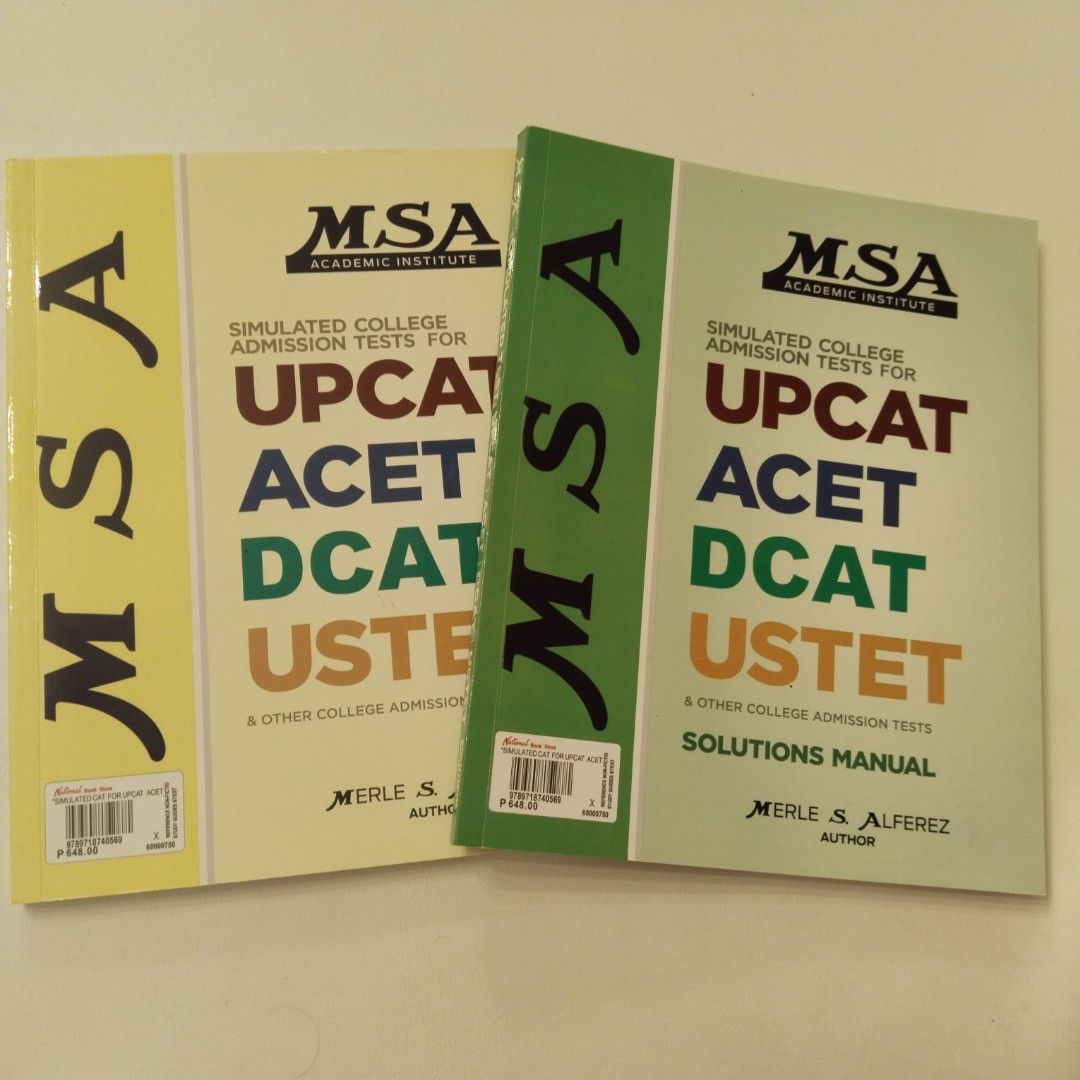 set: msa simulated college admission tests (cet) for upcat, acet, dcat ...