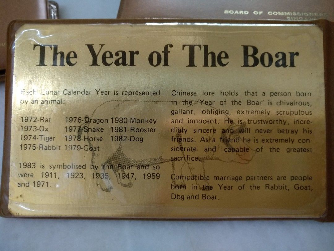Singapore 1983 Lunar year of the Boar, Hobbies & Toys, Collectibles ...
