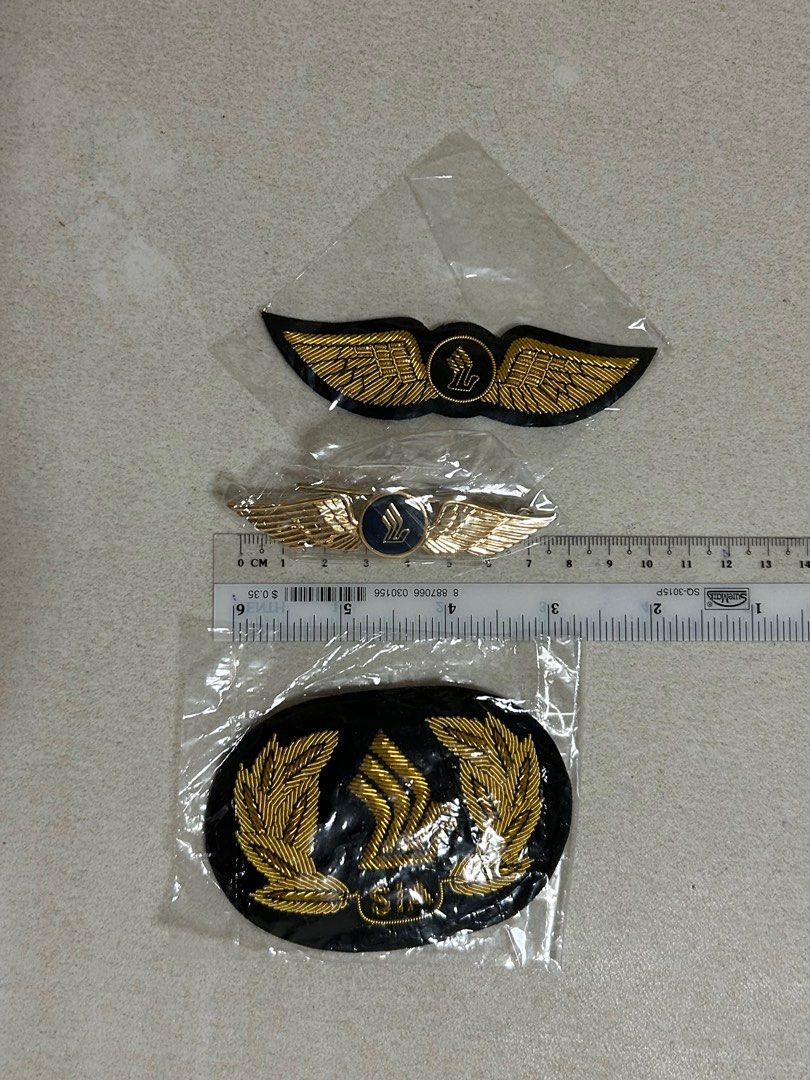 singapore airlines sia pilot wing badge metal gold bullion, Hobbies ...