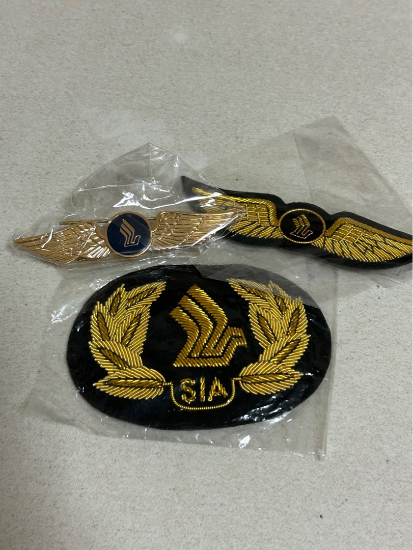 singapore airlines sia pilot wing badge metal gold bullion, Hobbies ...