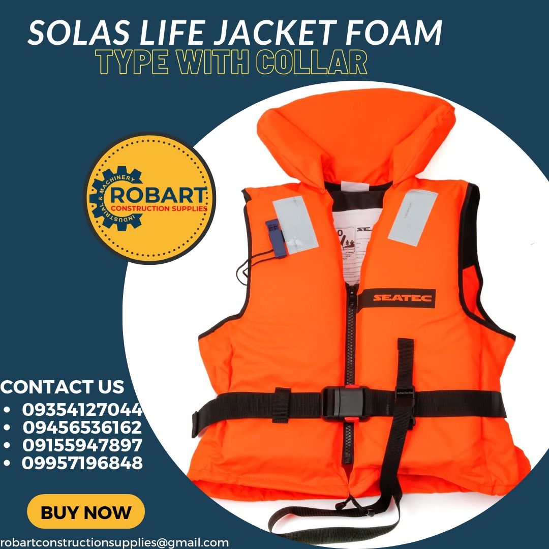 SOLAS LIFE JACKET FOAM TYPE WITH COLLAR, Commercial & Industrial ...