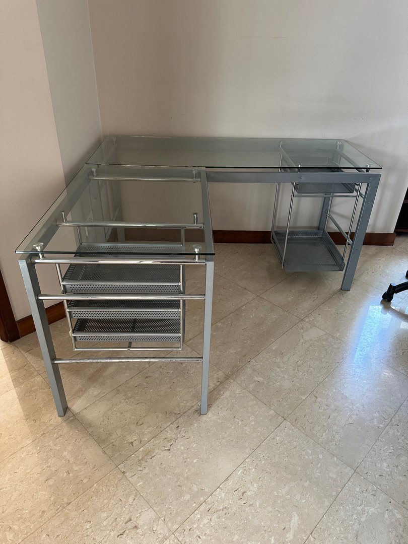 Study table glass, Furniture & Home Living, Furniture, Other Home ...