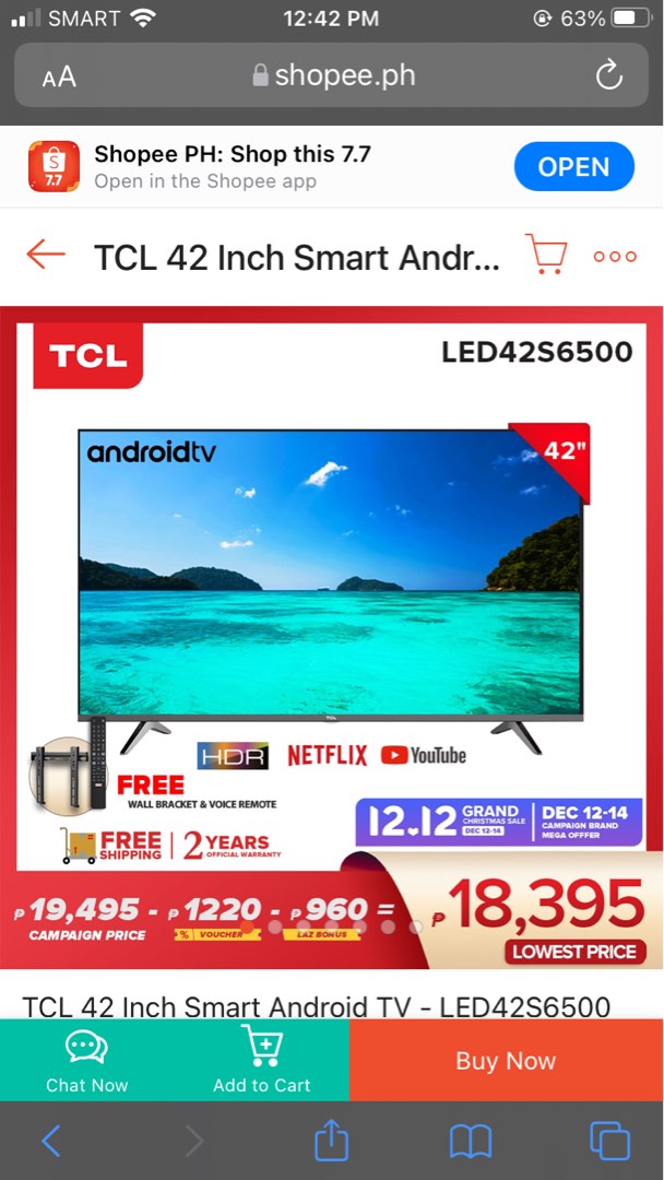 TCL 42inches SMART TV, TV & Home Appliances, TV & Entertainment, TV on ...