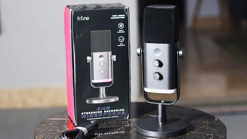 [平民版The Shure SM7B][外國直播神器fifine am8]FIFINE AM8 RGB USB/XLR 動態麥克風, 音響器材 ...