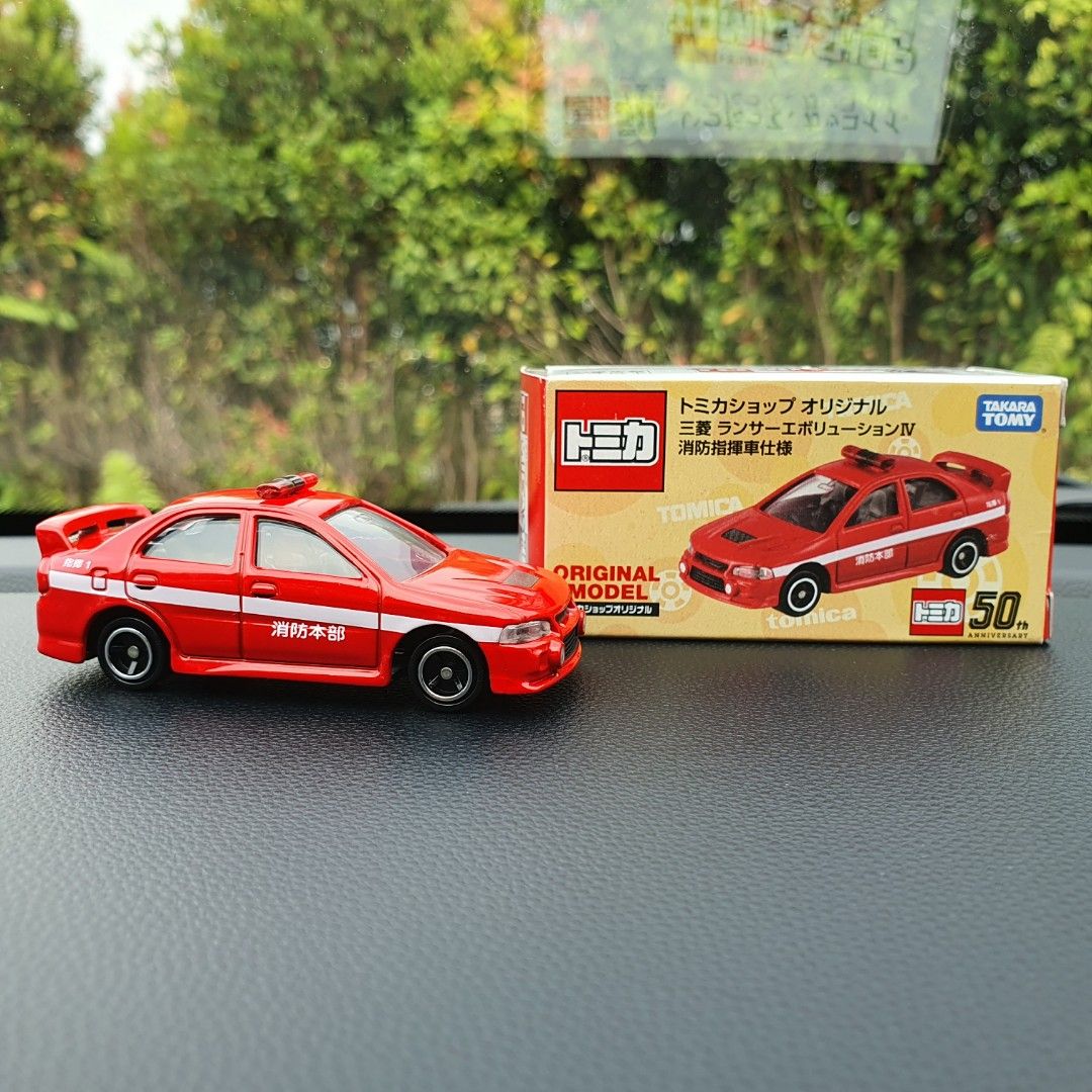 Tomica Shop Original Mitsubishi Lancer Evolution 4 Fire Comand Car 50th ...