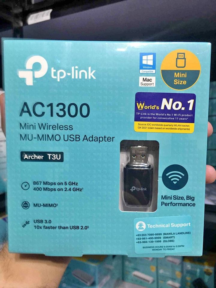 TP-Link ARCHER T3U AC1300 Mini Wireless MU-MIMO USB Adapter | WiFi ...