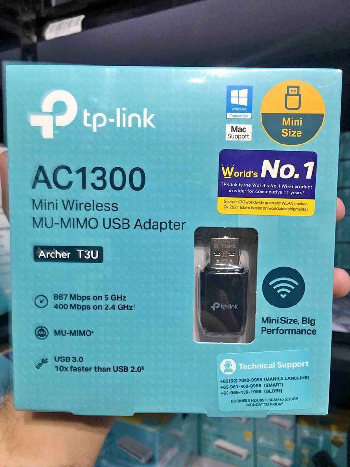 TP-Link ARCHER T3U AC1300 Mini Wireless MU-MIMO USB Adapter | WiFi ...