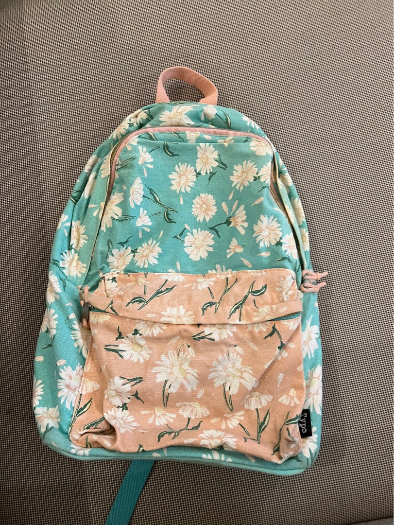 Typo Floral Backpack with Laptop Sleeve, Women's Fashion, Bags ...