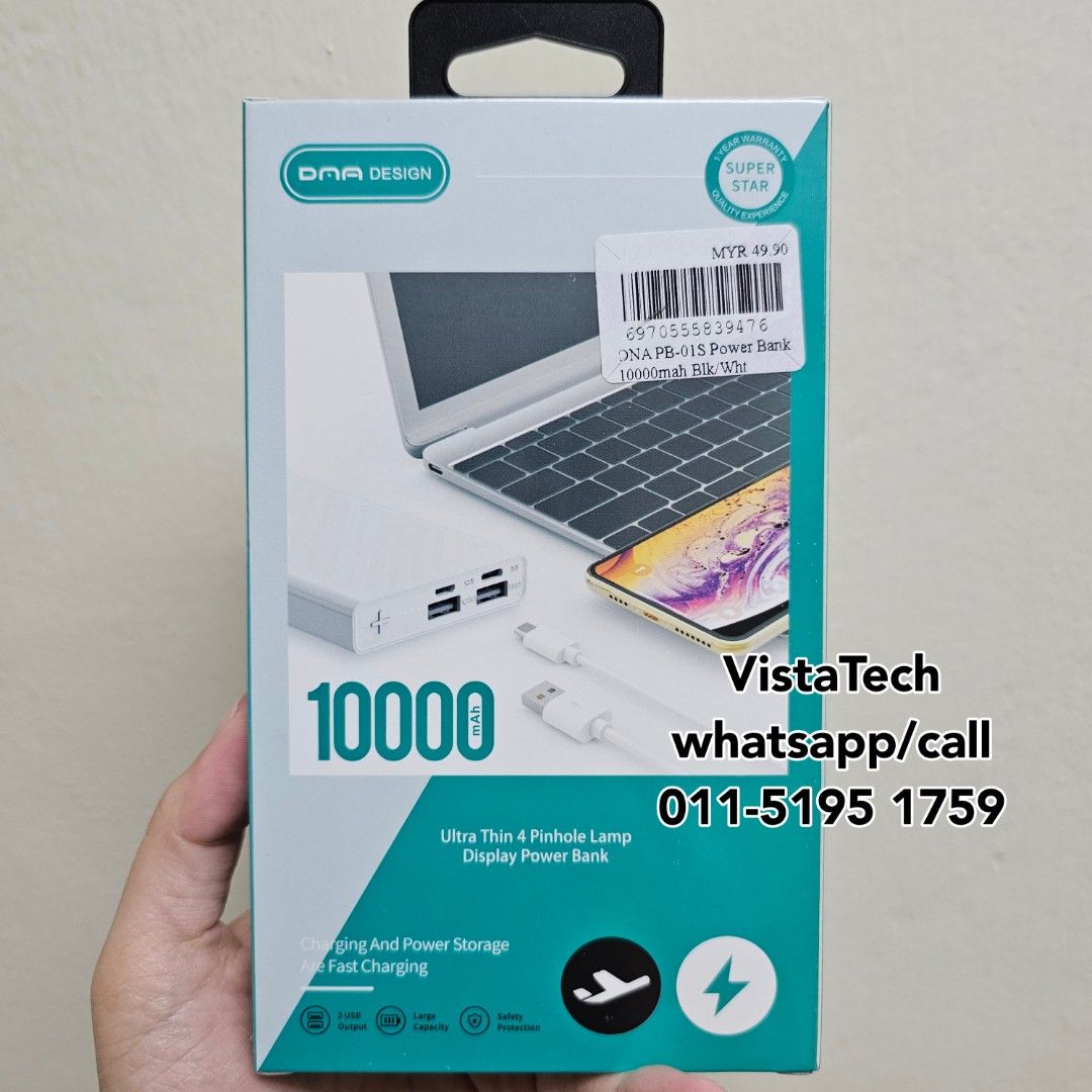 Ultra Thin 4 Pinhole Lamp 10000mAh PowerBank, Mobile Phones & Gadgets, Mobile & Gadget ...