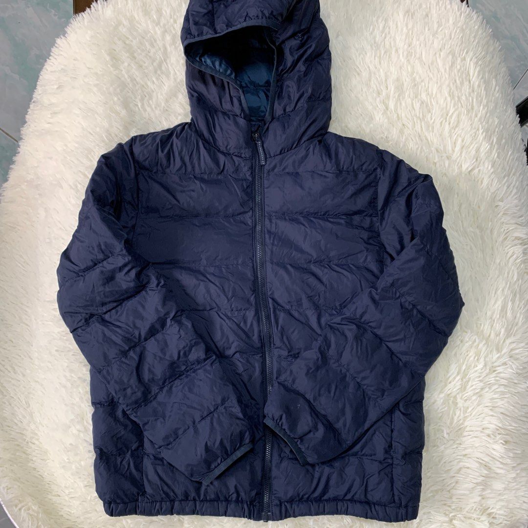 Uniqlo Puffer Jacket - Navy Blue, Babies & Kids, Babies & Kids Fashion ...