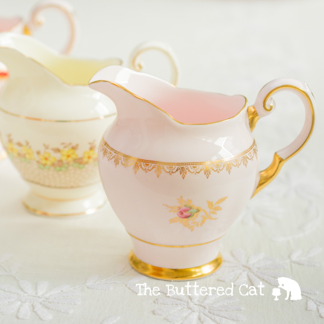 Vintage pale pink Tuscan English bone china milk jug, Furniture & Home ...