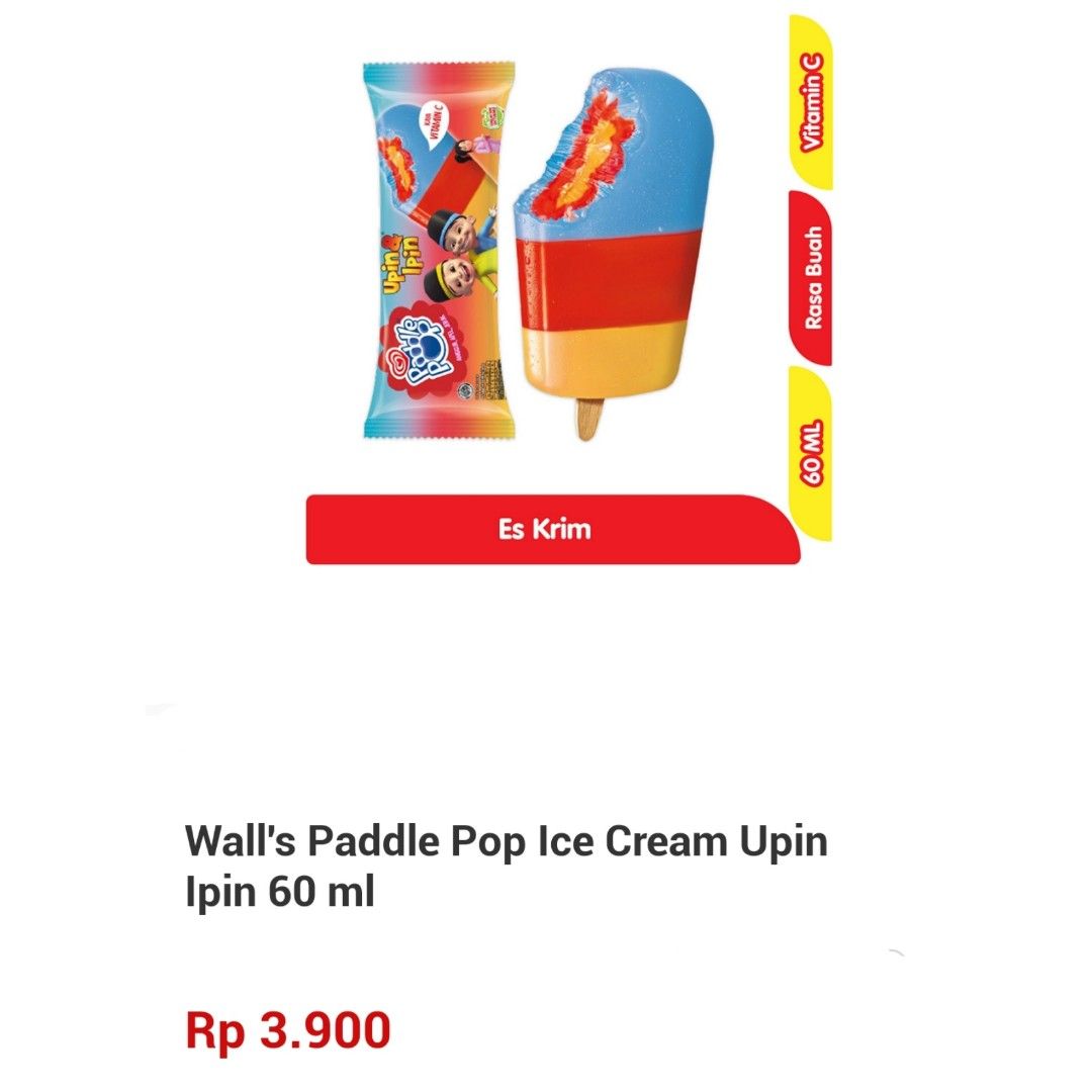 Wall's Paddle Pop Ice Cream, Makanan & Minuman, Minuman Tidak ...