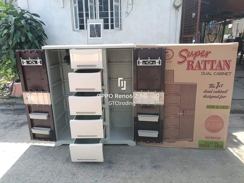 zooey super rattan dual cabinet, Furniture & Home Living, Furniture ...