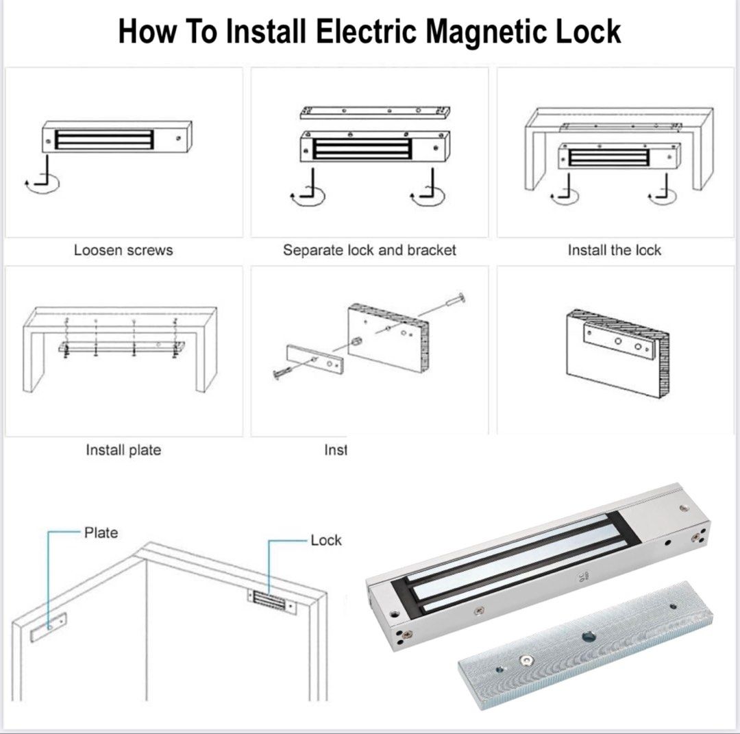 7-STAR* 12-24V EM Lock (600lbs/280KG) Two / Double Hole High Quality ...