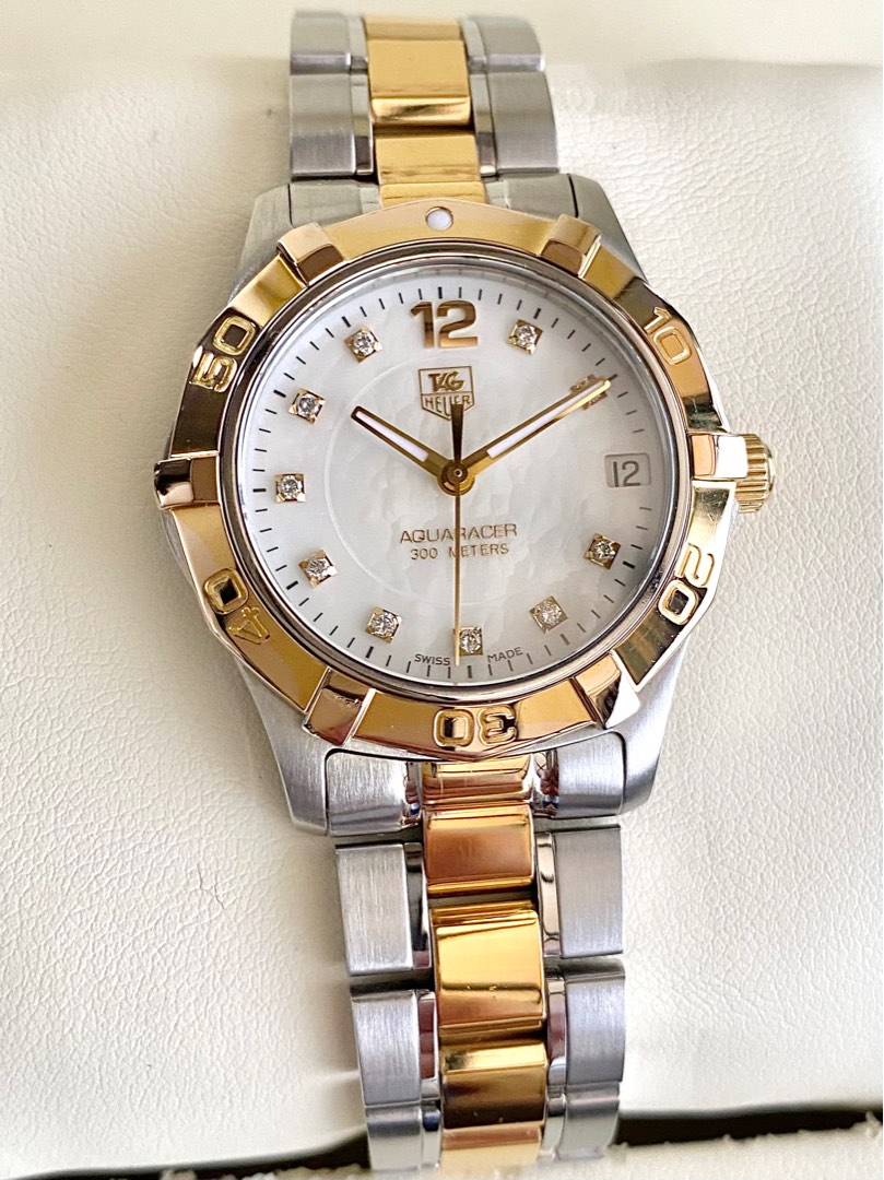 2013 Tag Heuer Aquaracer Ladies Mother of Pearl Dial / Diamonds 33mm ...