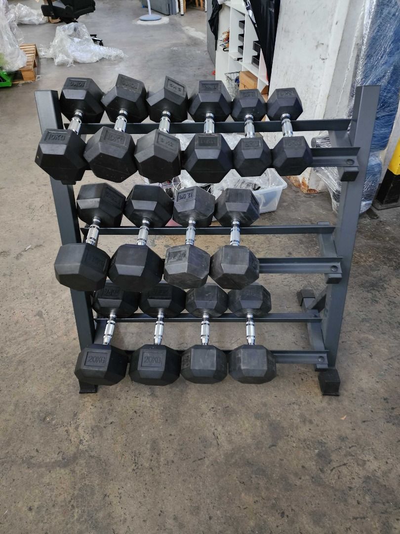 3-Tier Dumbbell Rack Home Gym with Weights Including of Weights ...