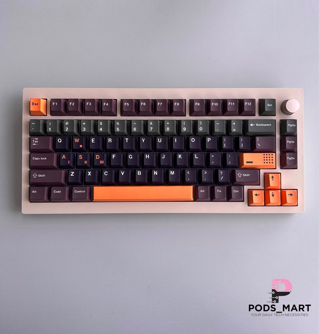 75% Custom Mechanical Keyboard (Black Orange Keycaps), Computers & Tech ...