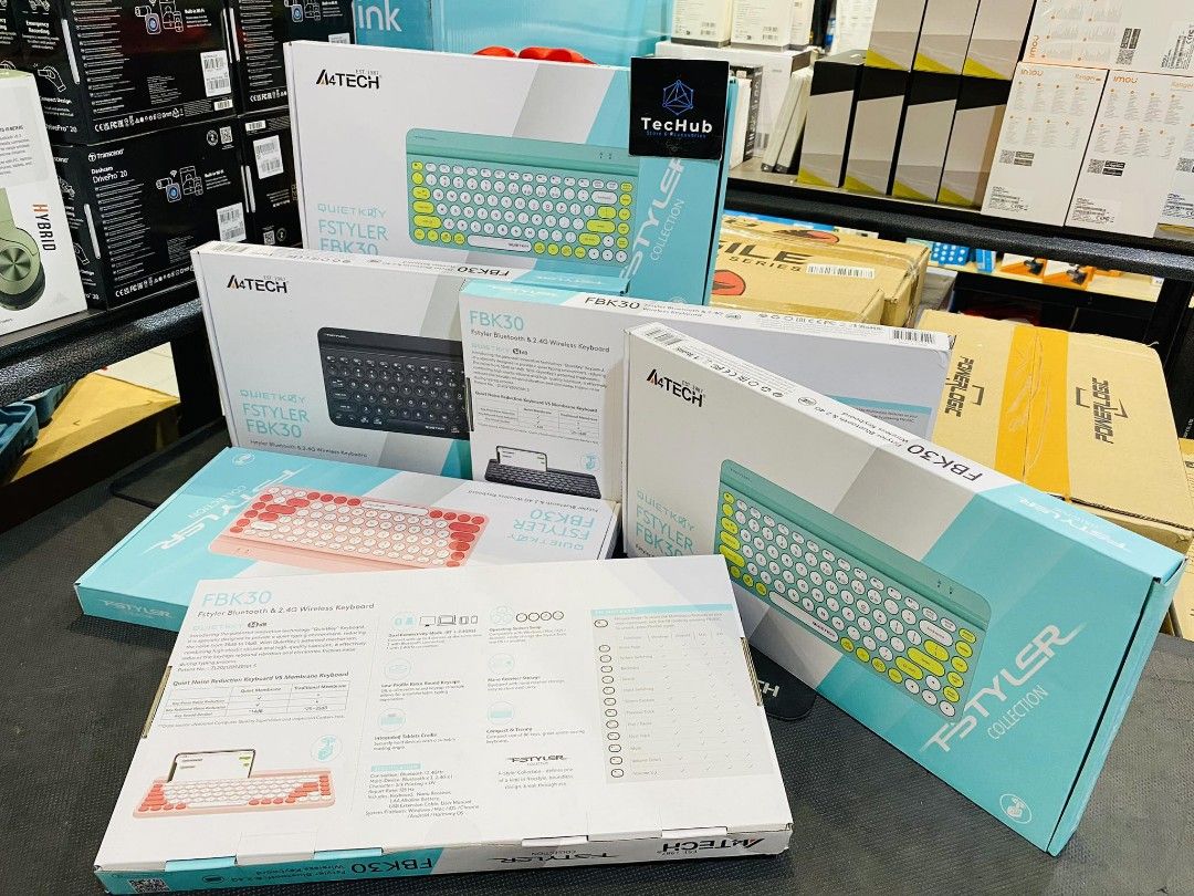 A4Tech Fstyler FBK30 Bluetooth & 2.4G Wireless Keyboard Avocado/Black ...