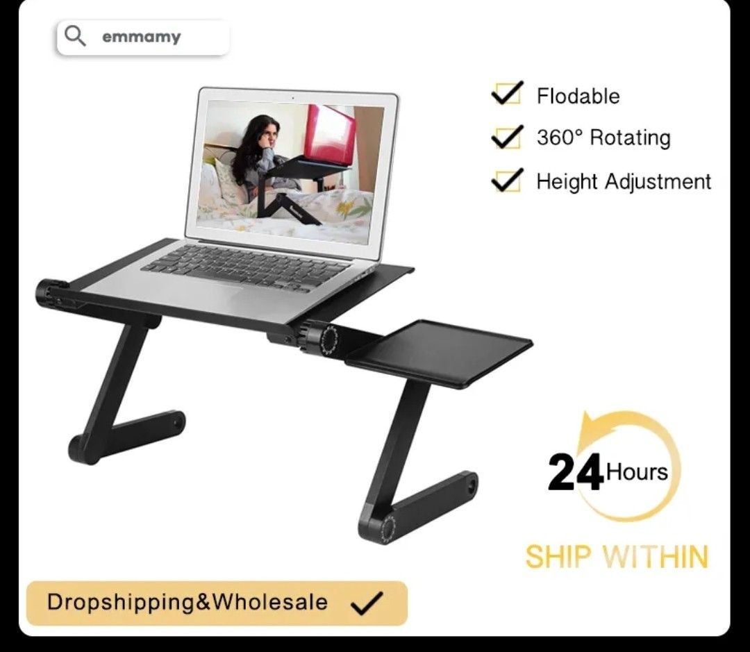 Adjustable Vented Laptop Table Laptop Computer Desk Portable Stand ...