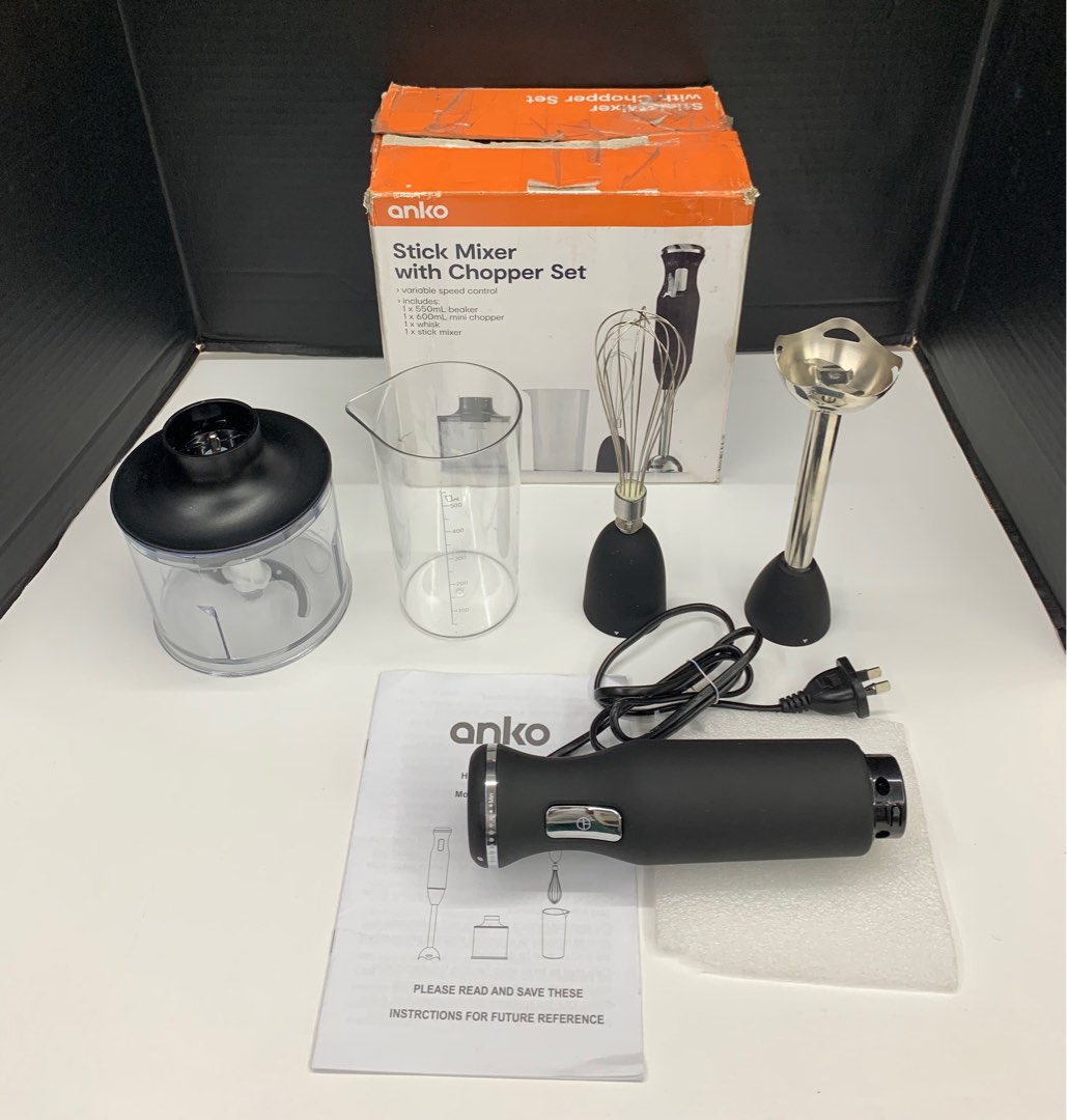 Anko Stick Mixer with Chopper Set, TV & Home Appliances, Kitchen ...