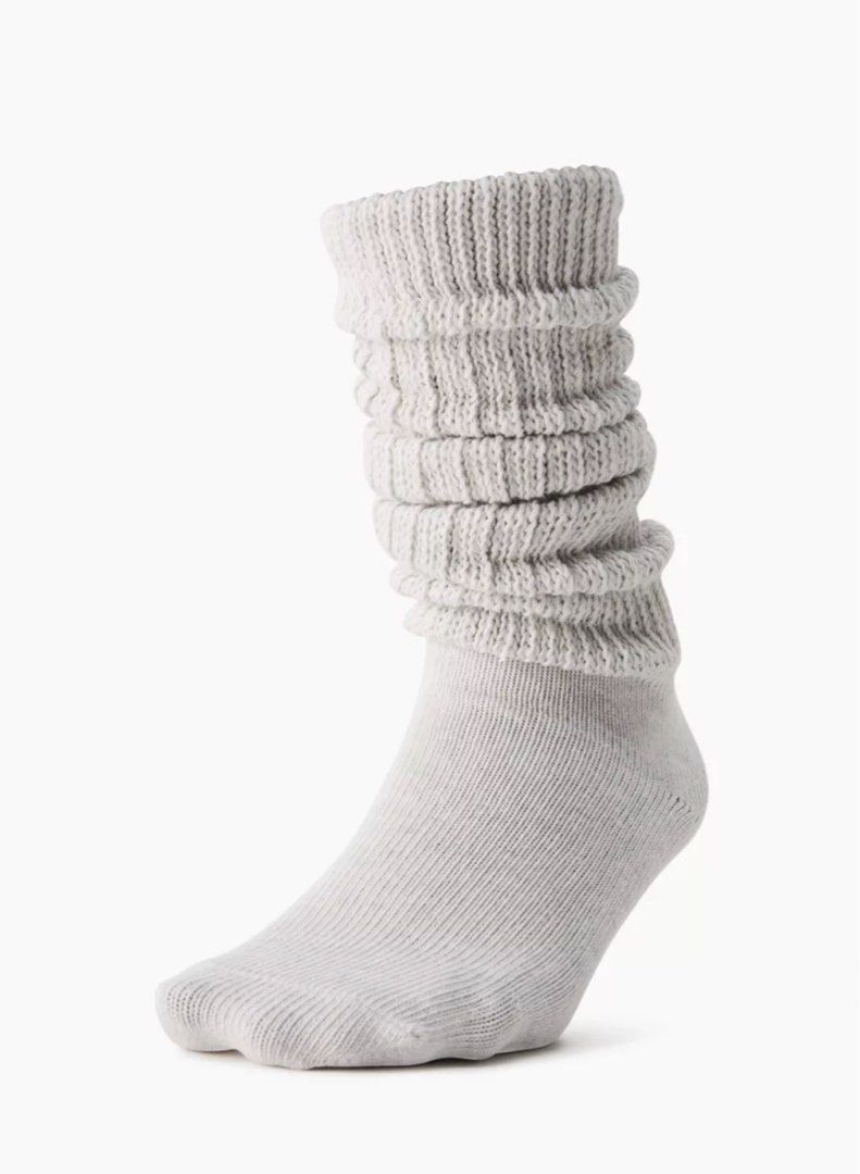 Aritzia Sunday Best Scrunch Crew Socks, Women's Fashion, New ...