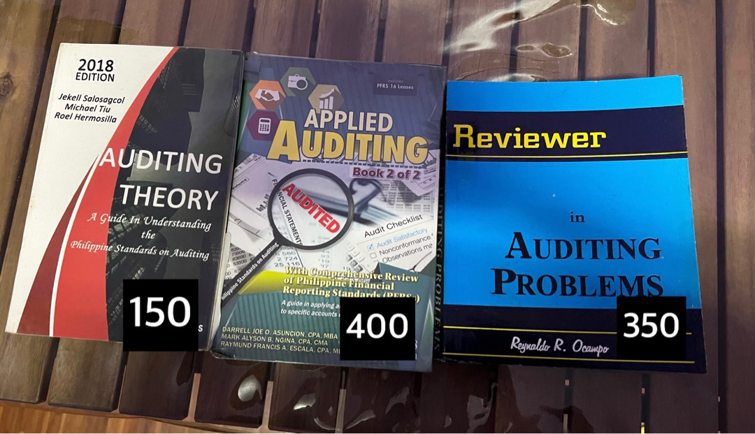 Auditing Books Auditing Theory, Auditing Problems, Applied auditing 2 of 2 on Carousell