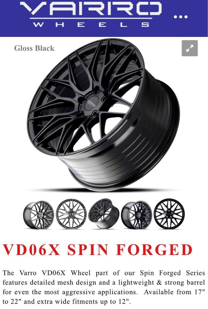 AUTHENTIC VARRO USED VD06X SPINFORGED RIMS, Car Accessories, Tyres ...