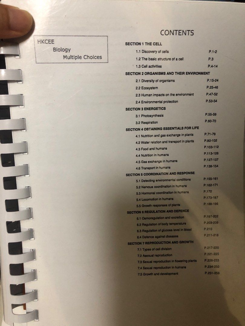 Biology HKCEE Past Paper MC & LQ By Topic, 興趣及遊戲, 書本 & 文具, 教科書 - Carousell