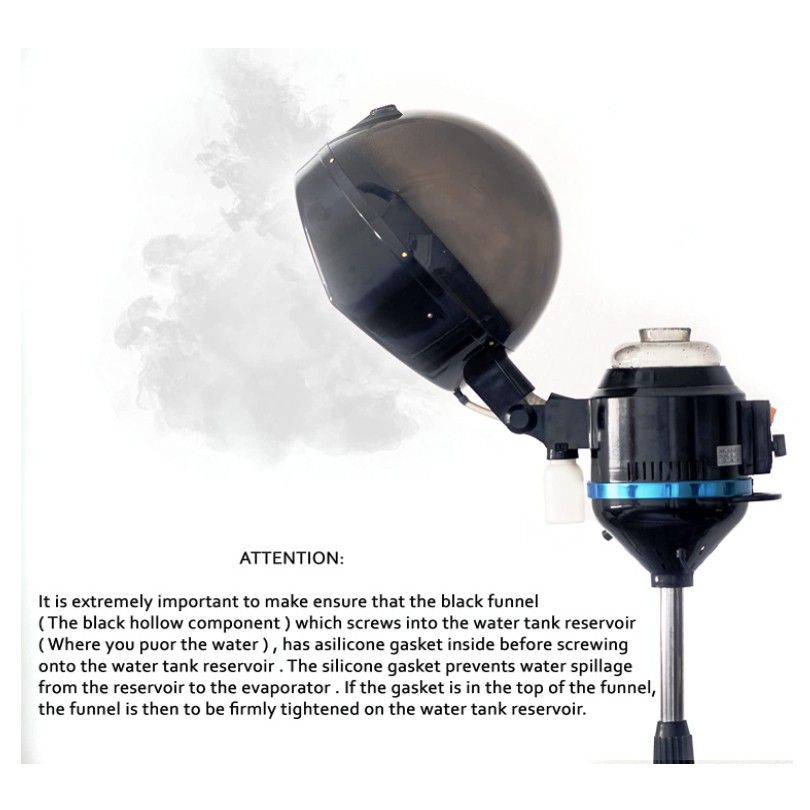 BLACK Rolling Salon Hair Steamer 420W Color Processor Conditioning Spa ...