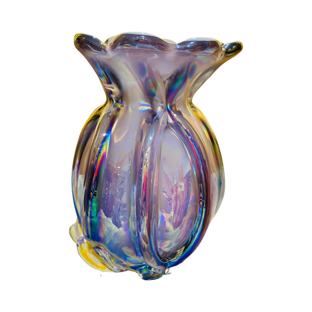 Blown Glass Purple Pearlized Vase from Japan, Furniture & Home Living ...