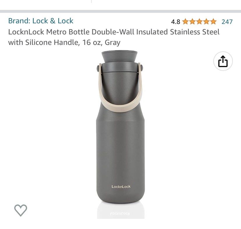 BNIB LocknLock Metro Grey Tumbler 16oz, Furniture & Home Living ...