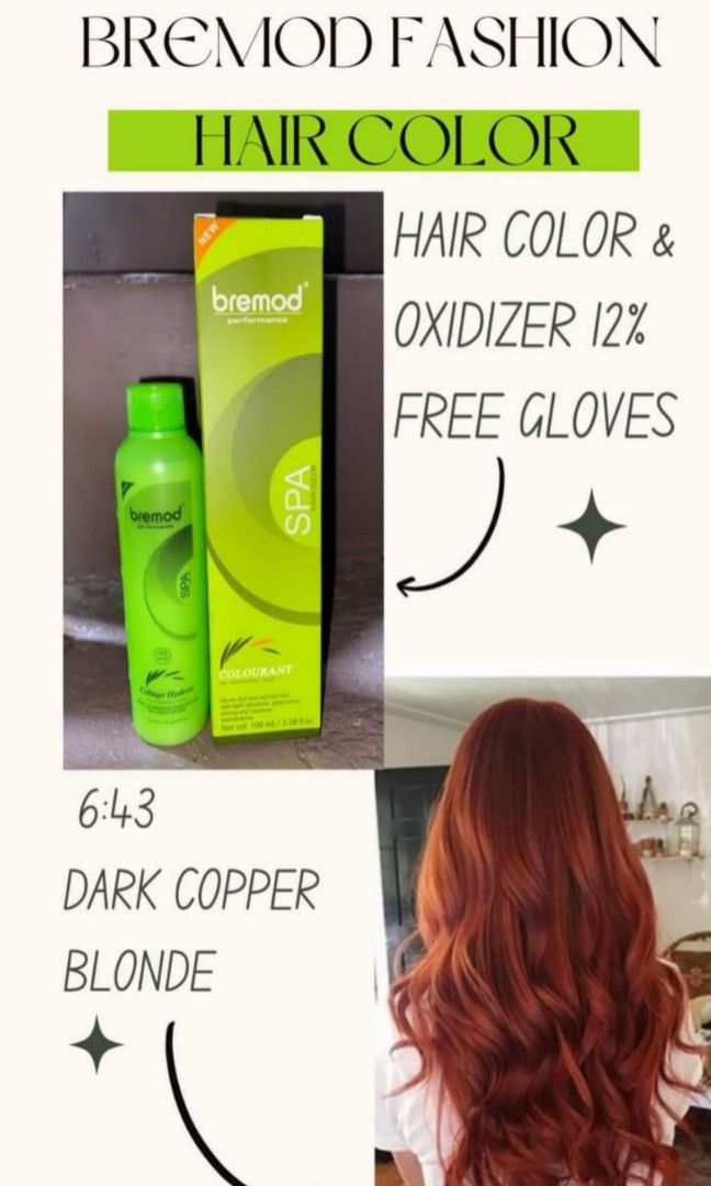 Bremod 6.43 Dark Copper Blonde with oxidizer, Beauty & Personal Care ...