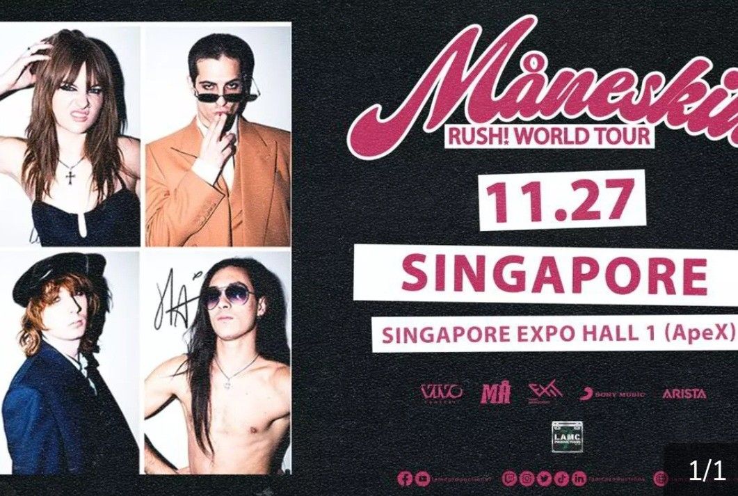 BUNDLE DISCOUNT: MANESKIN LIVE SINGAPORE, Tickets & Vouchers, Event ...