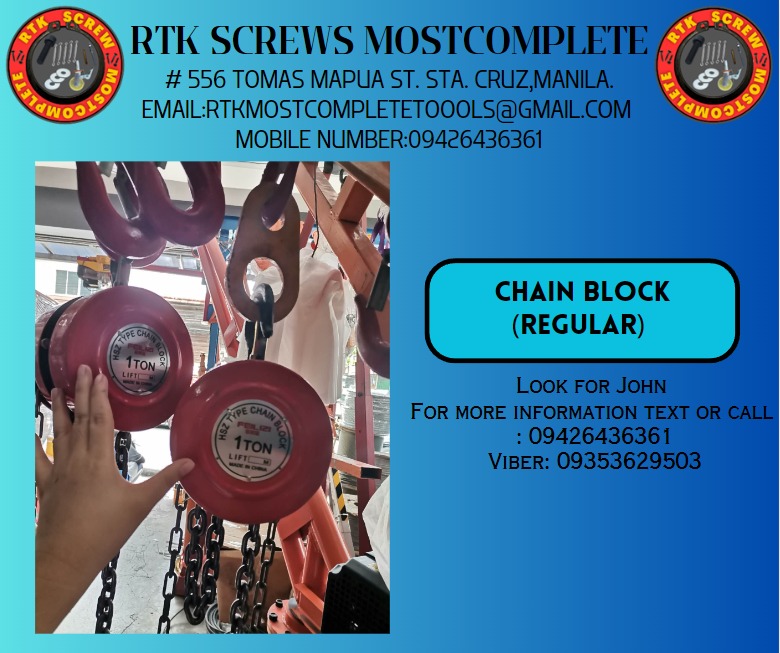 Chain Block (Regular) (1 Ton x 3 Meters) on Carousell