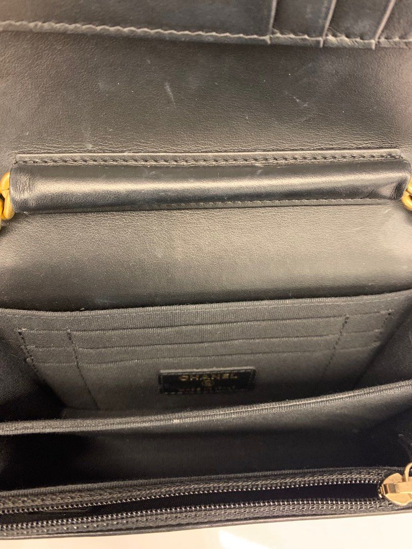 Chanel 22A Boy Wallet On Chain WOC Caviar Leather Microchip, Luxury ...