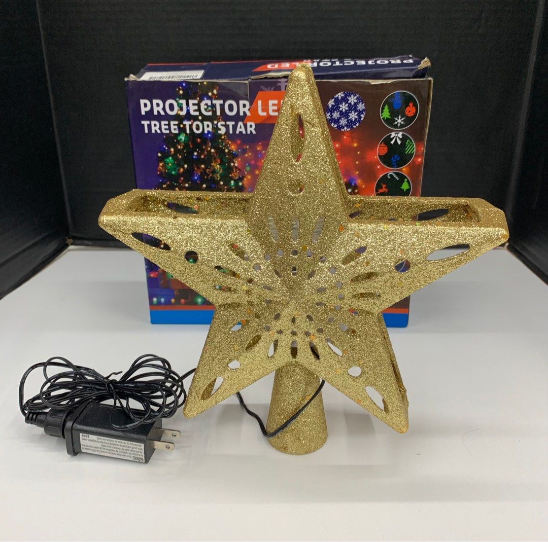 Projector LED TreeTop Star, Christmas Tree Topper, 110 V Lighted Star ...