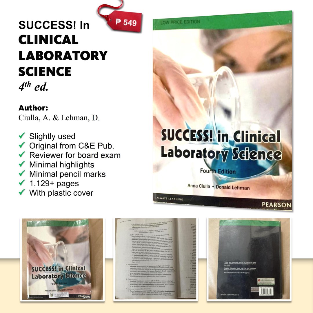CIULLA Success! In Clinical Laboratory Science 4th Edition MEDTECH ...