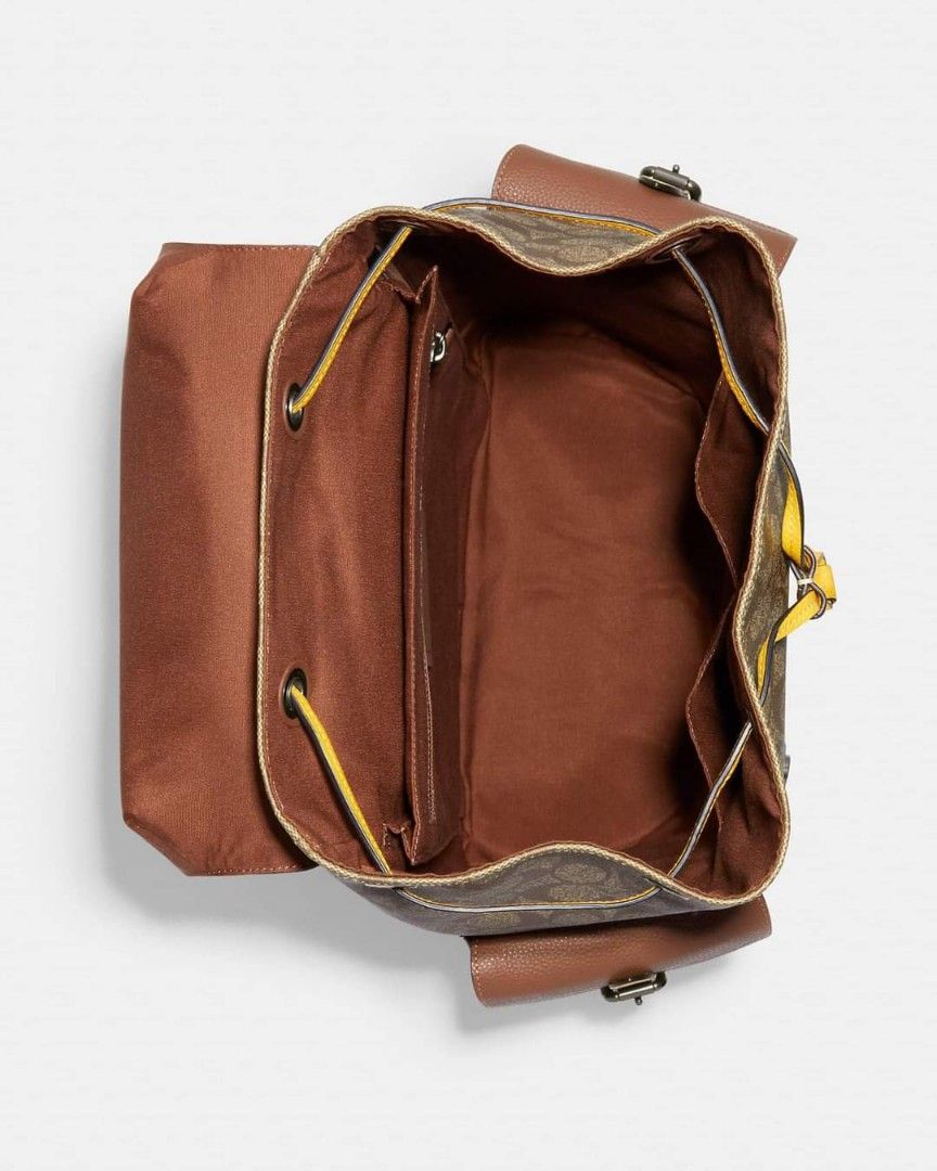 Coach Hudson Backpack in Colorblock Signature Canvas in Gunmetal/Khaki ...