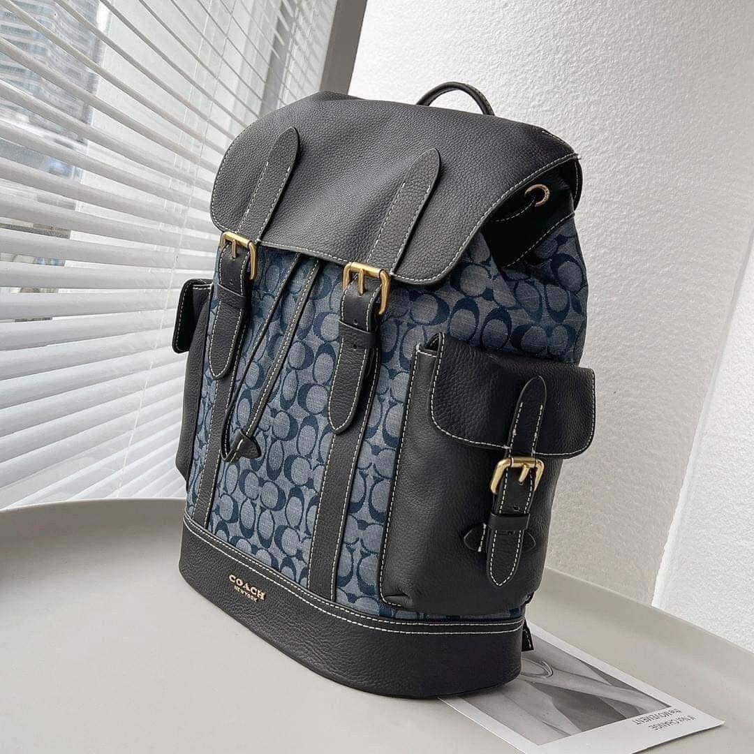 Coach Hudson Backpack in Signature Denim Canvas, Men's Fashion, Bags ...