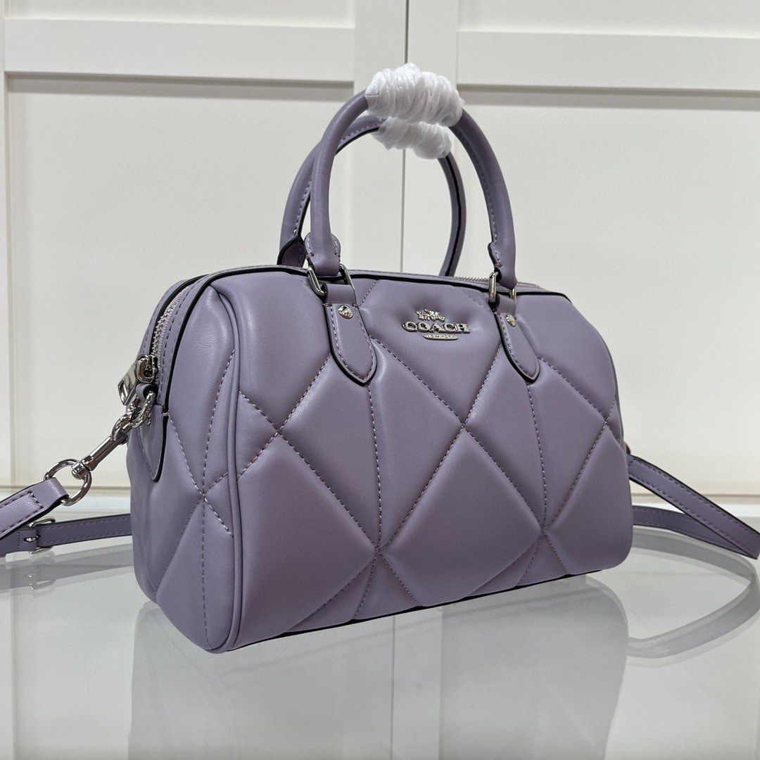 Coach Rowan Satchel Bag Puffy Diamond Quilted Leather, Women's Fashion ...