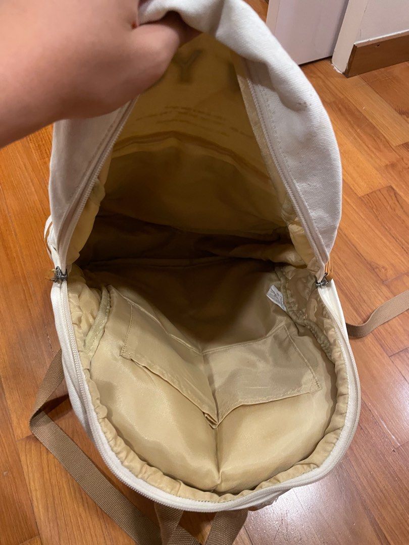 cream coloured Backpack (New York), Women's Fashion, Bags & Wallets ...